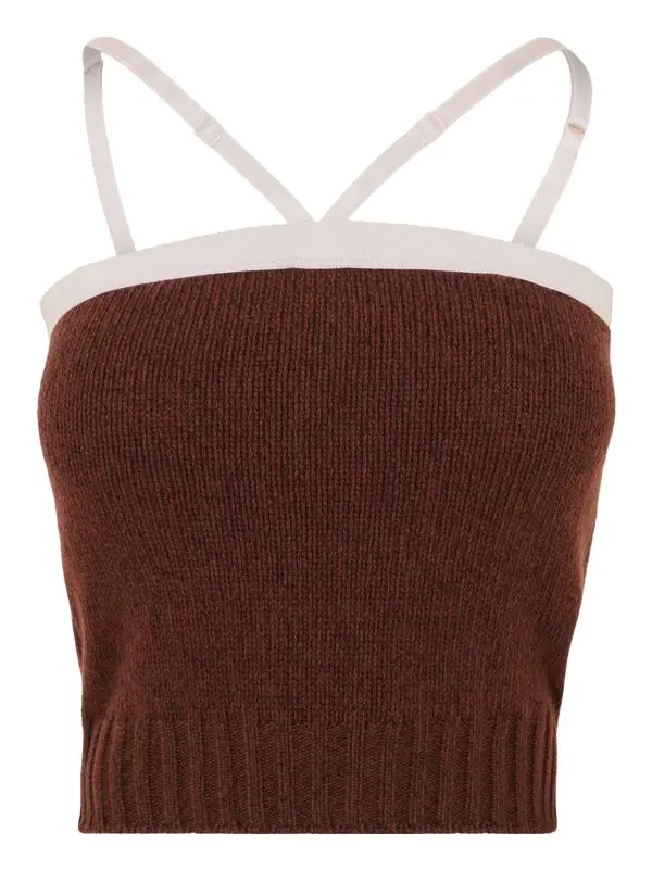 Prada Cropped Knit Camisole - Brown