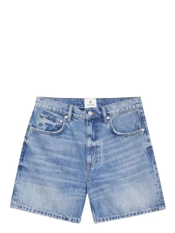 ANINE BING Denim Shorts With Belt Loops - Blue