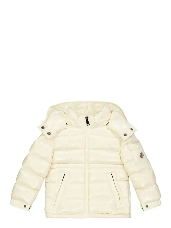 Moncler Logo Patch Quilted Down Jacket - White