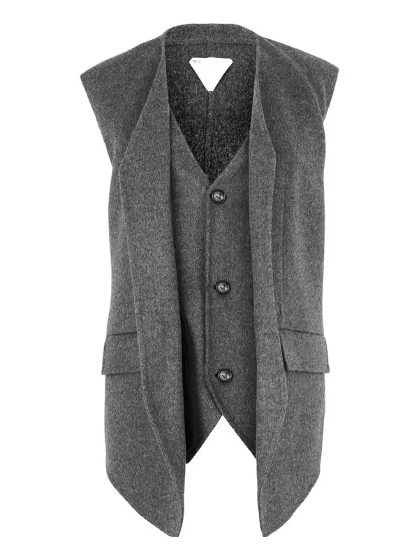 Bottega Veneta Double Face Wool Gilet - Black