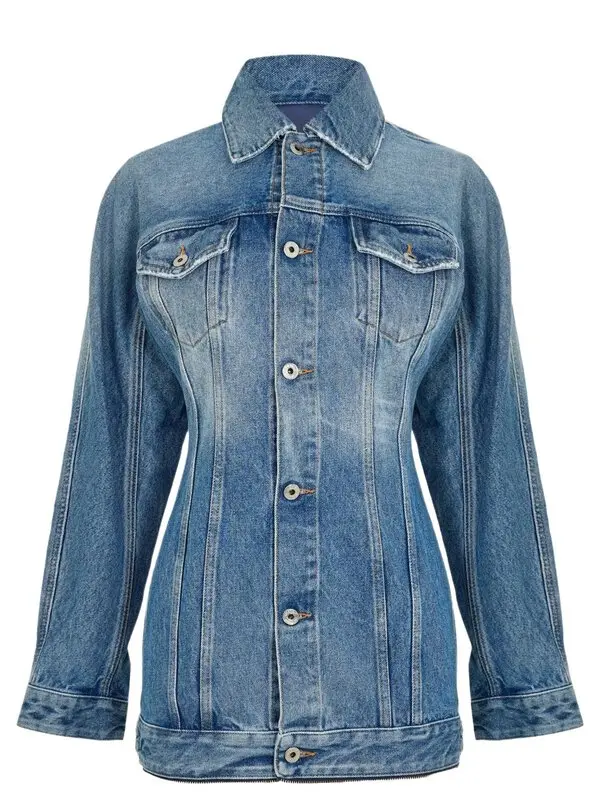 Off-White Denim Zip-up Mini Dress - Blue