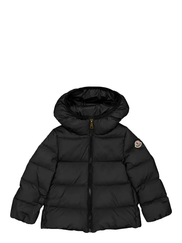 Moncler Logo Patch Down Jacket - Black