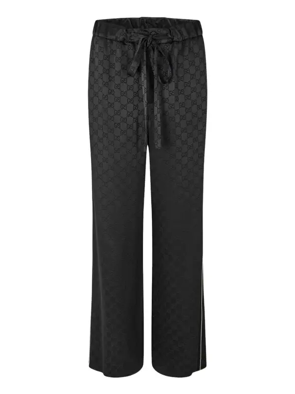 Gucci Monogram Wide-leg Track Pants - Black
