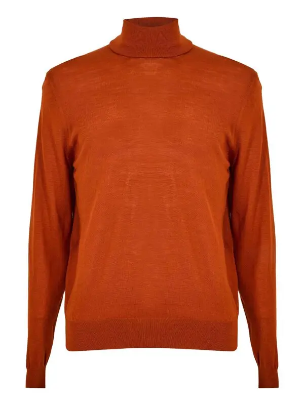 Saint Laurent Ribbed Knit Turtleneck Sweater - Red