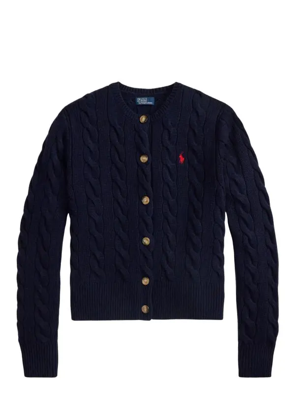 Polo Ralph Lauren Navy Cable Knit Cardigan - No