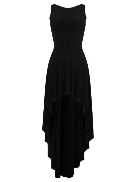 Norma Kamali Sleeveless Asymmetrical High-low Dress With Open Back And Cut-out Details - Black