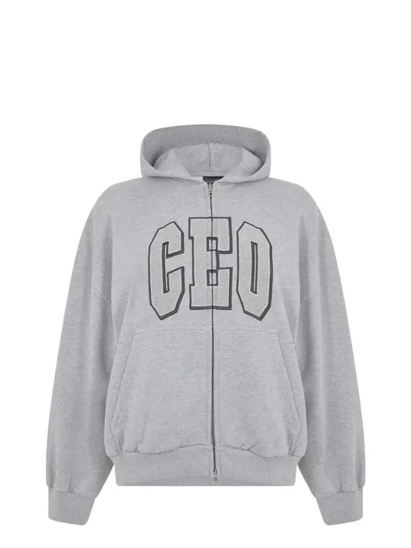 Balenciaga Ceo Zip-up Hoodie - Gray