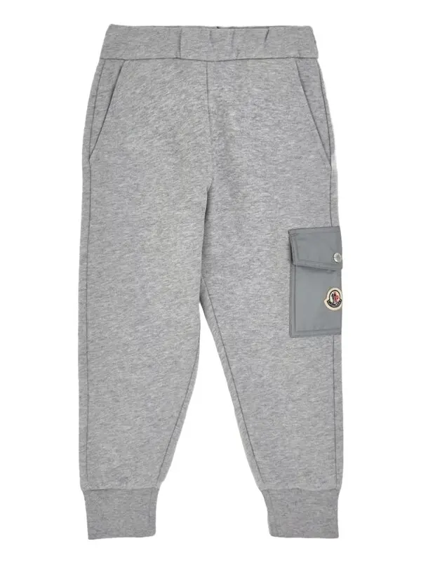 Moncler Logo Fleece Jogger Sweatpants - Gray