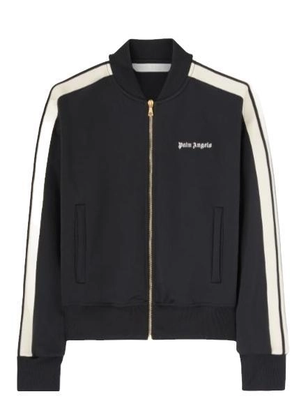 Palm Angels Logo Embroidered Zipped Jacket - Black
