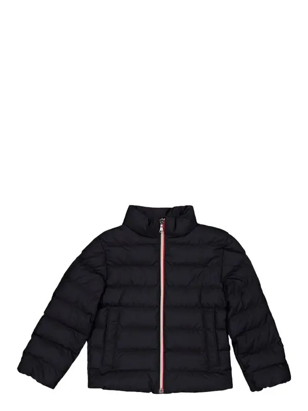 Moncler Quilted Logo Patch Down Jacket - Black