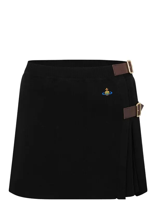 VIVIENNE WESTWOOD Pleated Skirt With Buckled Detailing - Black