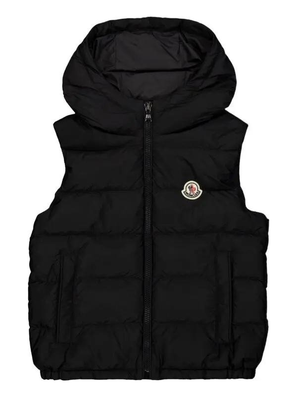 Moncler Quilted Logo Patch Vest - Black