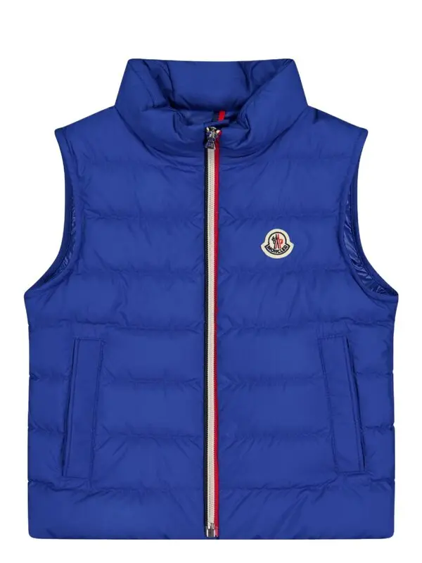Moncler Logo Patch Puffer Vest - Blue