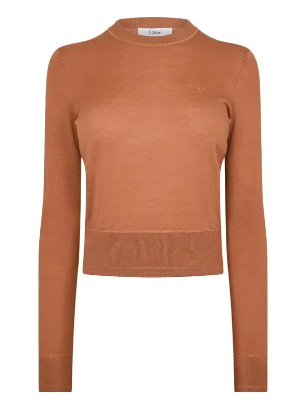 Chloé Retro Long-sleeved Top - Brown