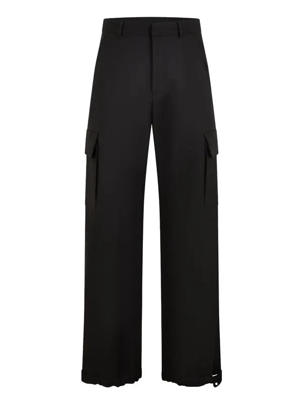 Off-White High-waisted Wide-leg Cargo Trousers - Black