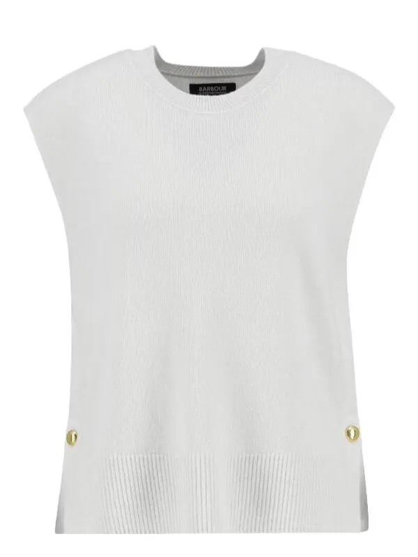 Barbour Sleeveless Crew Neck Sweater - White
