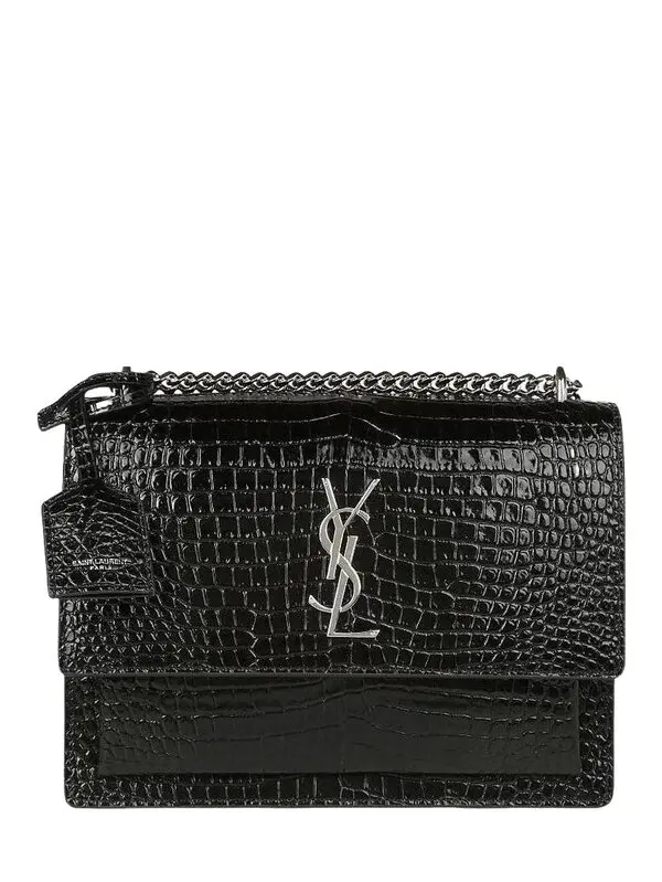 Saint Laurent Sunset Monogram Shoulder Bag - Black