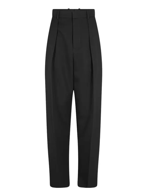 Bottega Veneta High-waisted Pleated Trousers - Black