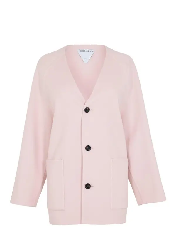 Bottega Veneta Cardigan Style Coat - Pink