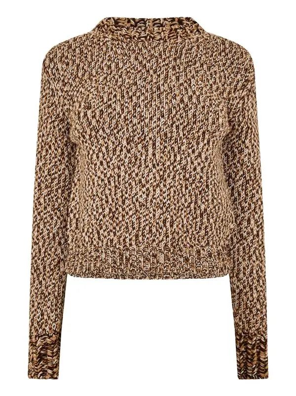 Moncler Leopard Print Knitted Sweater - Brown