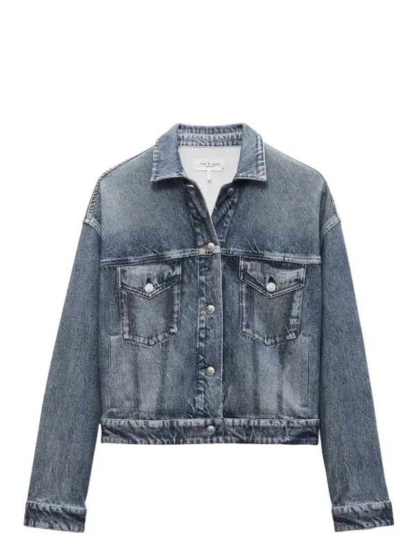 Rag & Bone Long-sleeved Denim Jacket - Gray