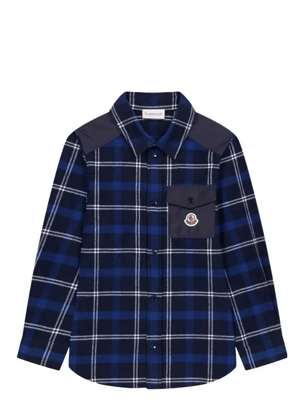 Moncler Plaid Long Sleeve Shirt - Black