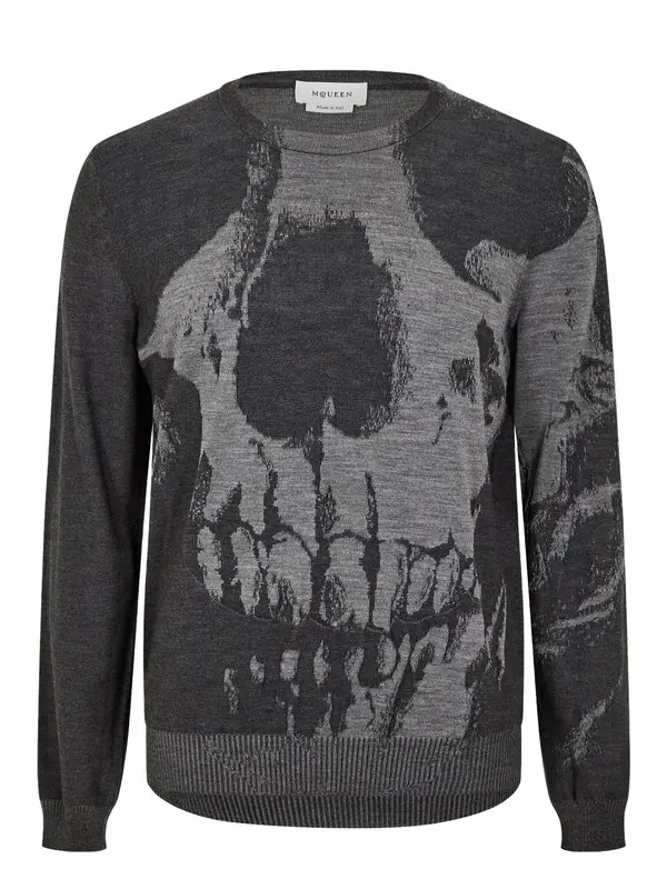 Alexander McQueen Crew Neck Long Sleeve Sweater - Black