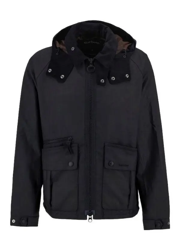 Barbour Hooded Cotton Jacket - Black
