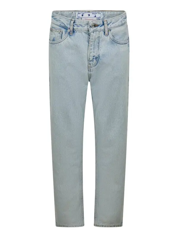 Off-White Mid-rise Straight-leg Jeans - Gray