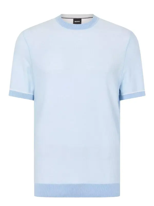 Hugo Boss Cotton Knitted Top - Blue