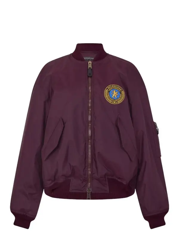 Balenciaga Stand-up Collar Casual Jacket With Zip Closure And Flap Pockets - Red