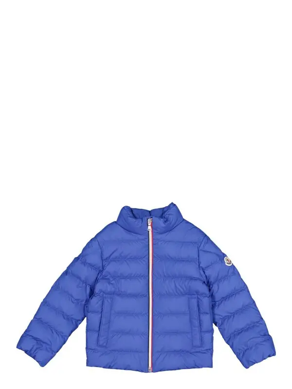 Moncler Logo Patch Quilted Down Jacket - Blue