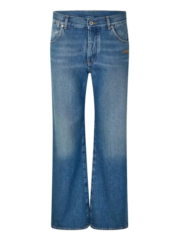 Off-White Wide Leg Jeans - Blue