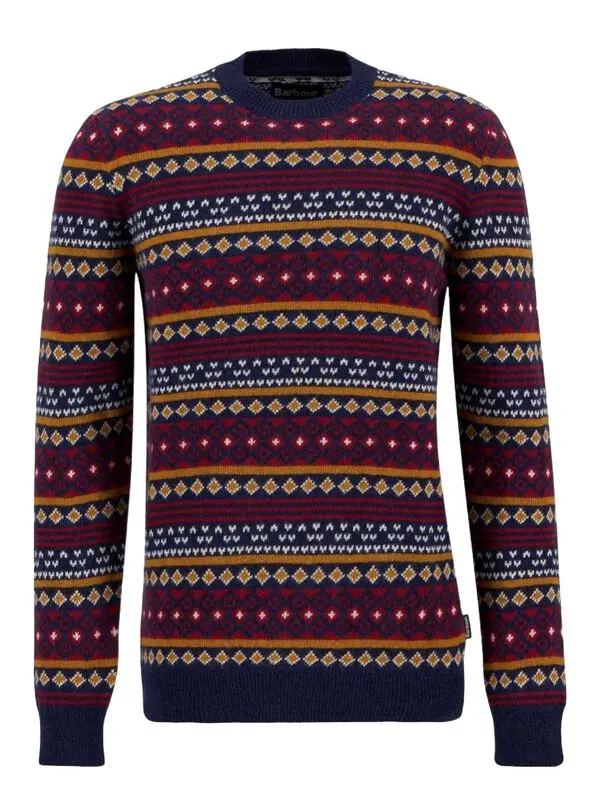 Barbour Fair Isle Crew Neck Sweater - Black