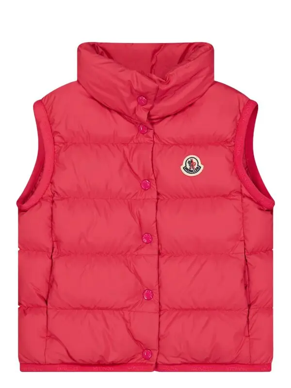Moncler Logo Patch Puffer Vest - Red