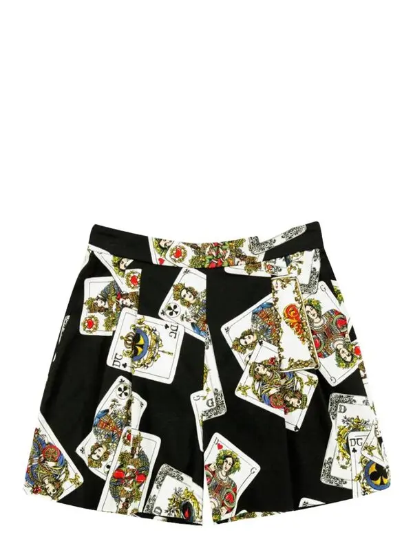 Dolce & Gabbana Poker Print High-waisted Shorts - Black