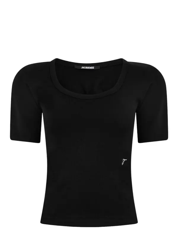 Jacquemus Short-sleeved Ribbed T-shirt - Black