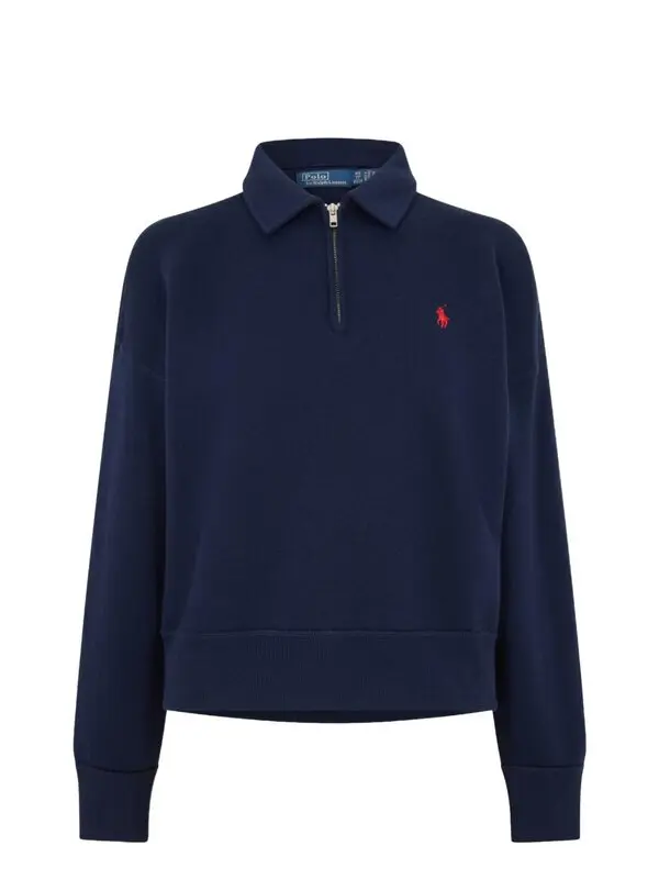 Polo Ralph Lauren Quarter Zip Fleece Sweatshirt - Black