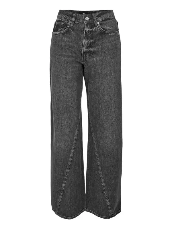 ANINE BING Wide Leg Denim Trousers - Washed Black