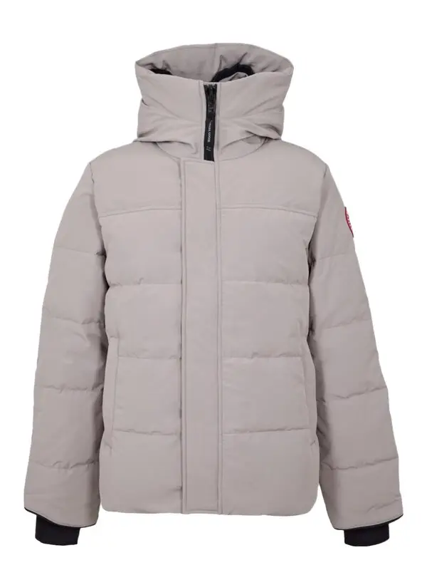 Canada Goose Logo Hooded Parka Down Jacket - Gray