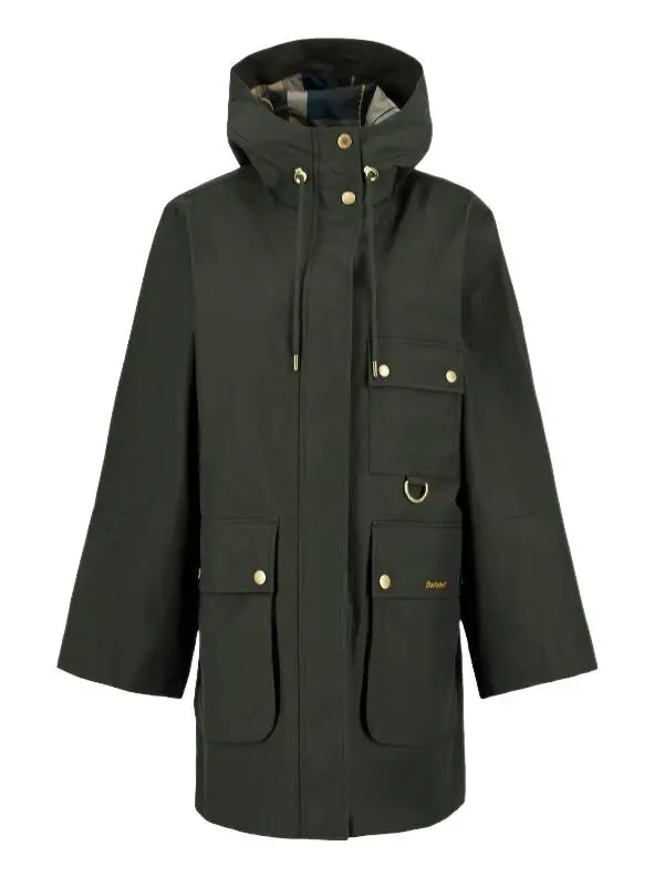 Barbour Long-sleeved Hooded Casual Jacket - Black