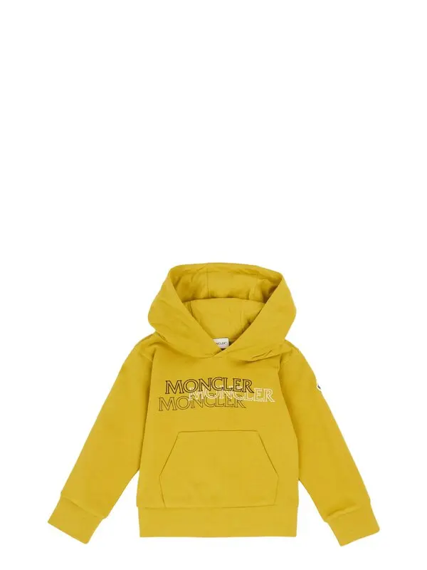 Moncler Logo Hooded Sweatshirt - Yellow