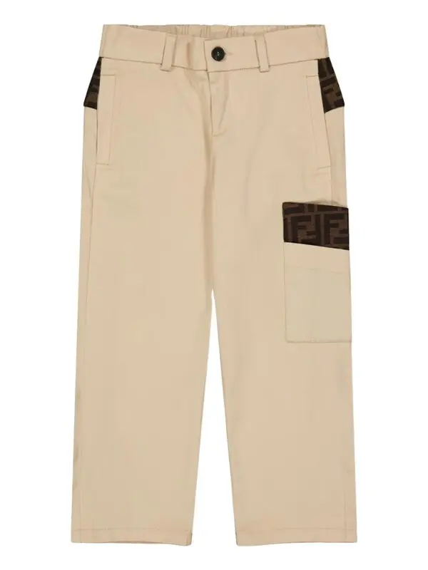 Fendi Logo Detail Track Pants - Nude