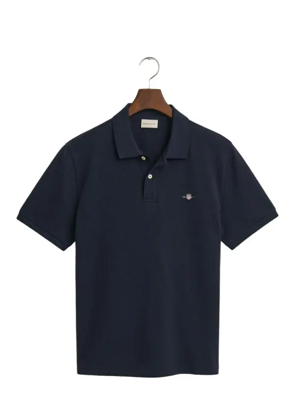 Gant Logo Short Sleeve Polo Shirt - Black