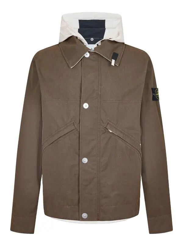 Stone Island Military Hooded Jacket - Brown