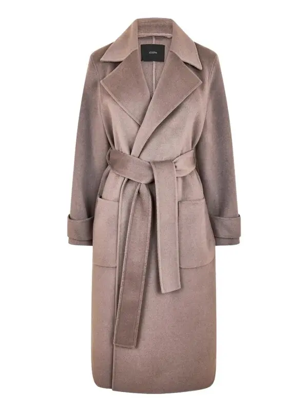 JOSEPH Belted Coat - Nude