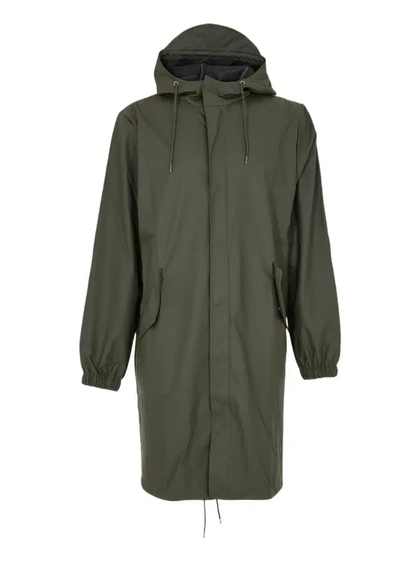 Rains Long-sleeved Hooded Fishtail Parka - Black
