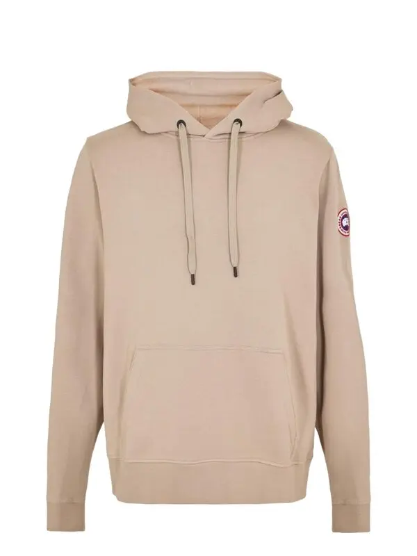 Canada Goose Logo Cotton Huron Hoodie Sweatshirt - Nude