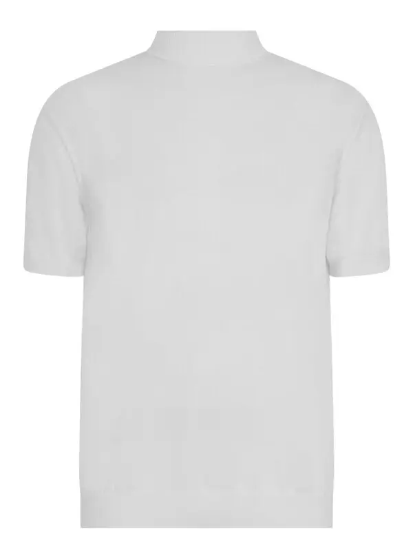Dolce & Gabbana Short-sleeve Mock Neck Knit Top - White