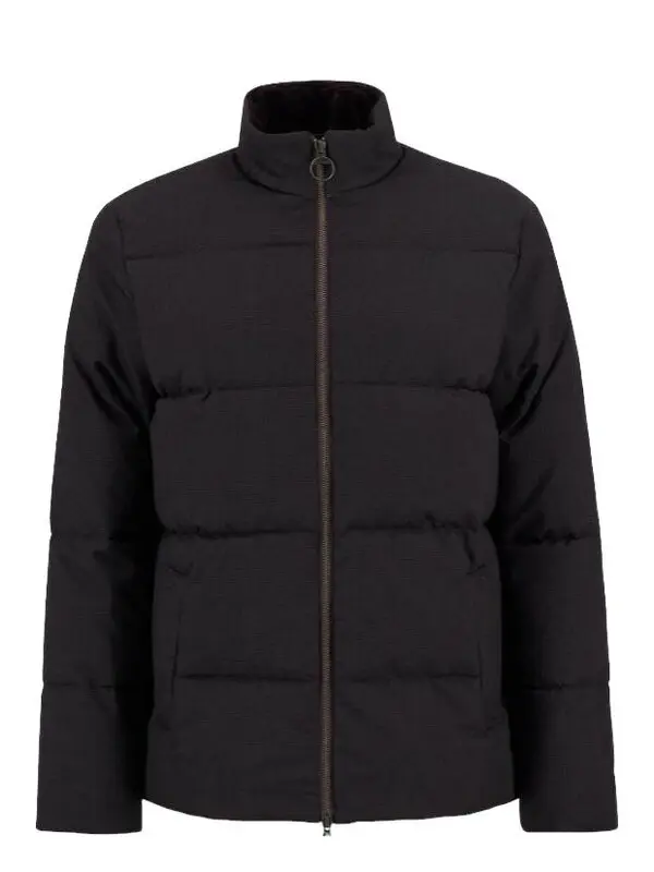 Barbour Quilted Zip-up Jacket With Stand Collar - Dark Oak